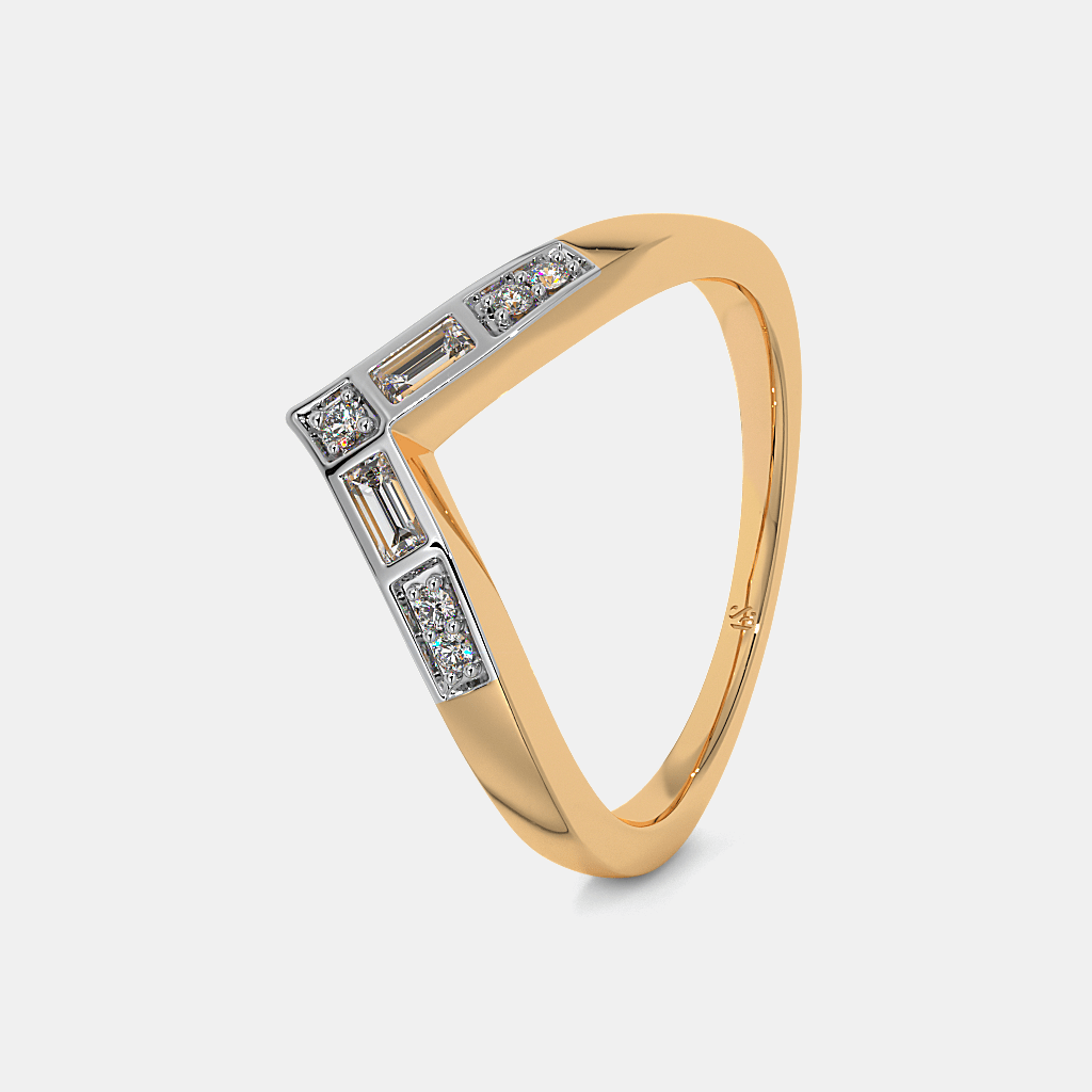 The Noemie Chevron Ring | BlueStone.com