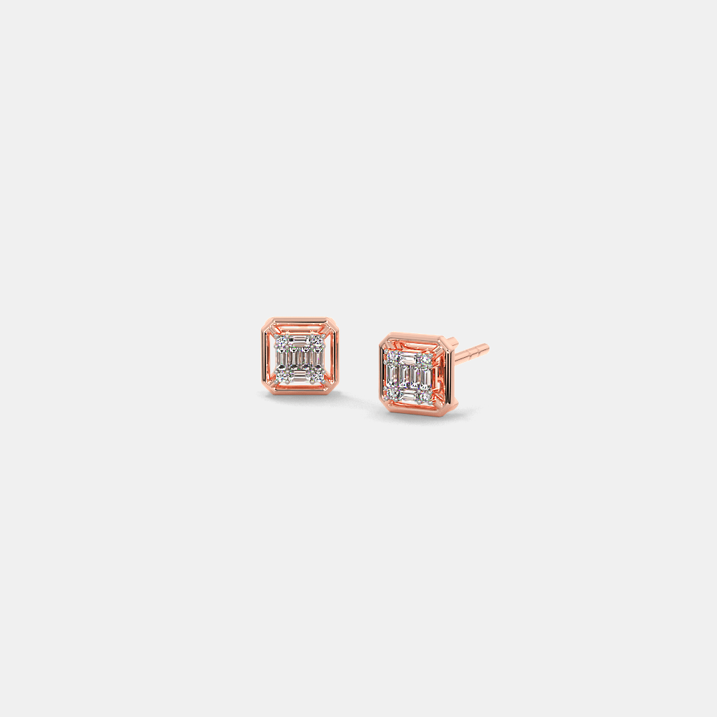 The Octac Stud Earrings | BlueStone.com